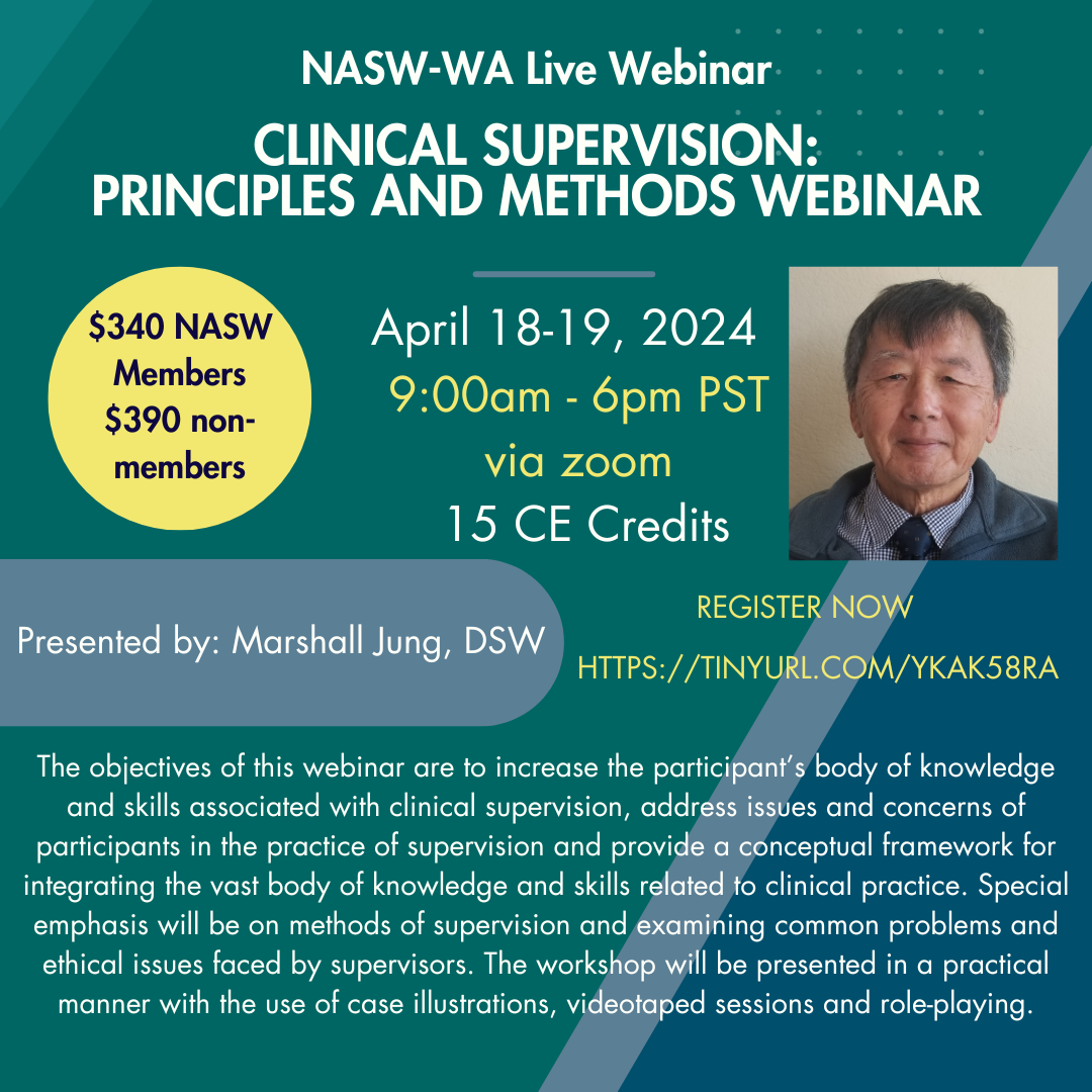 WA: Virtual Clinical Supervision: Principles and Methods Webinar ...